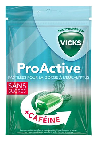 VICKS - Pro-Active Pastilles à l'Eucalyptus & Caféine - 72 g ...
