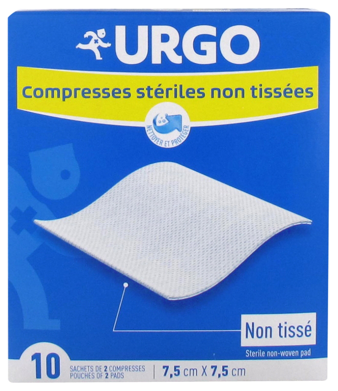 Compresses Stériles Non Tissées 7,5 x 7,5 cm - 2 compresses x 10 ...