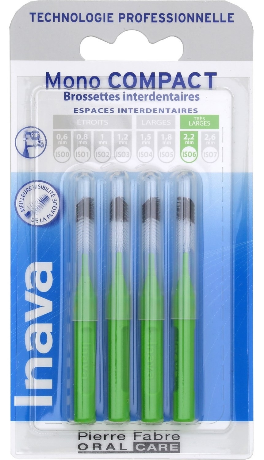 INAVA - Mono Compact - Brossettes interdentaires Vertes Extra Larges ...