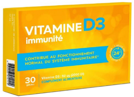 Vitamine D3 - Immunité - 30 gélules | Pharmacie & parapharmacie en ligne