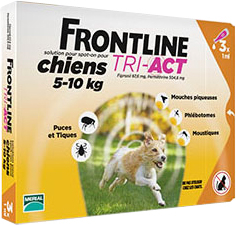 TRI ACT - Anti Puces Tiques Insectes Chiens S 5-10 kg - 3 pipettes ...
