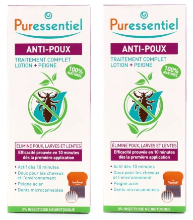 ANTI-POUX - Lotion Anti-Poux + Peigne Acier - Lot de 2 x 200 ml ...