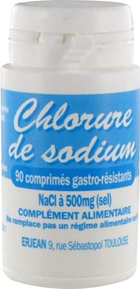 Chlorure de Sodium 0,50 g - 90 comprimés | Pharmacie & parapharmacie en ...