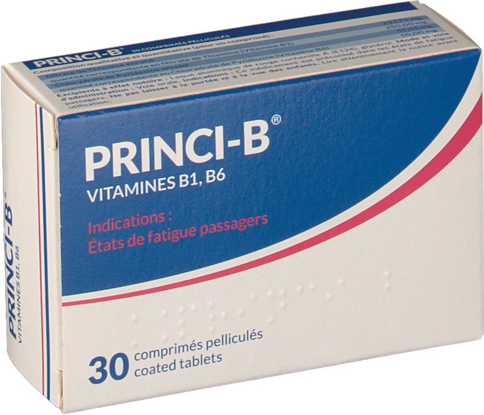 Princi-B Vitamines B1 B6 - 30 comprimés | Pharmacie & parapharmacie en ...