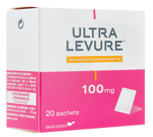 Ultra Levure 100 mg Diarrhées - 20 sachets | Pharmacie & parapharmacie ...