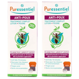 ANTI-POUX - Lotion Anti-Poux + Peigne Acier - Lot de 2 x 200 ml ...