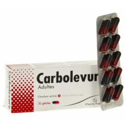CARBOLEVURE - Ballonnement Intestinal Diarrhée Adultes - 30 gélules ...